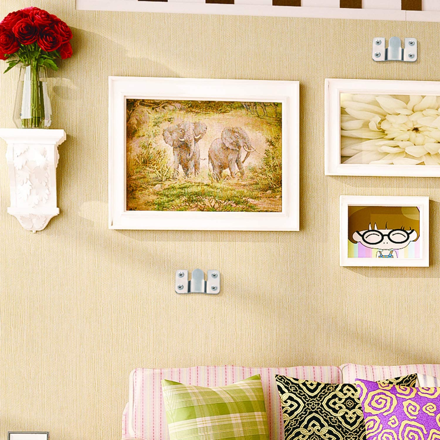 10PCS Flush Mount Bracket, Stainless Steel Interlocking Photo Frame ...